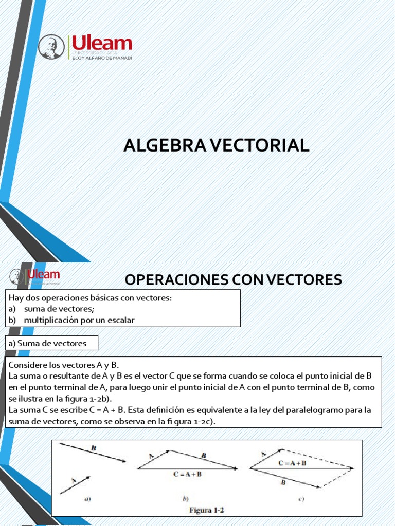 Clase 4 Algebra Vectorial | PDF | Vector Euclidiano | Escalar (Matemáticas)