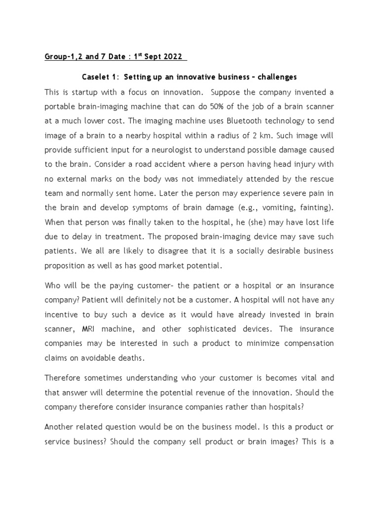 Caselet 1 | PDF | Image Scanner | Hospital