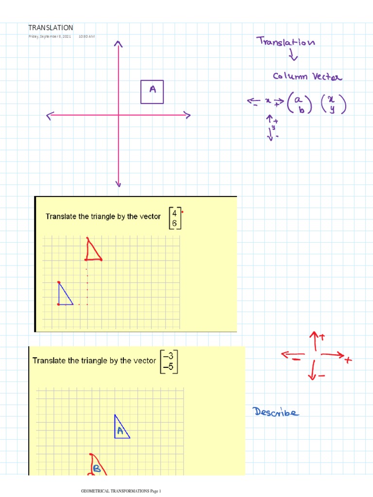 Geometrical Transformations 11T Matrices PDF | PDF