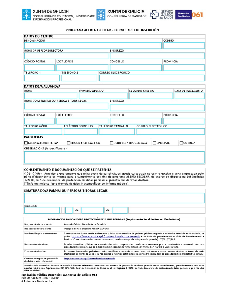 Alerta Escolar Formulario Inscricion nv2 PDF | PDF