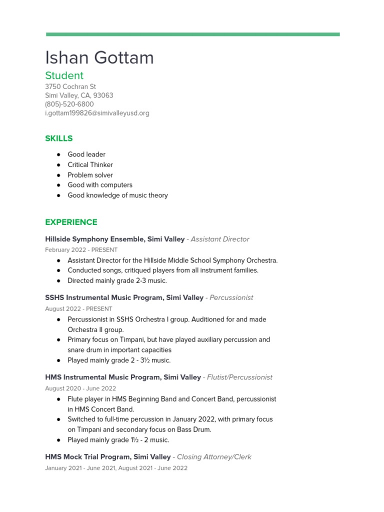 Ishan Gottam: Student | PDF