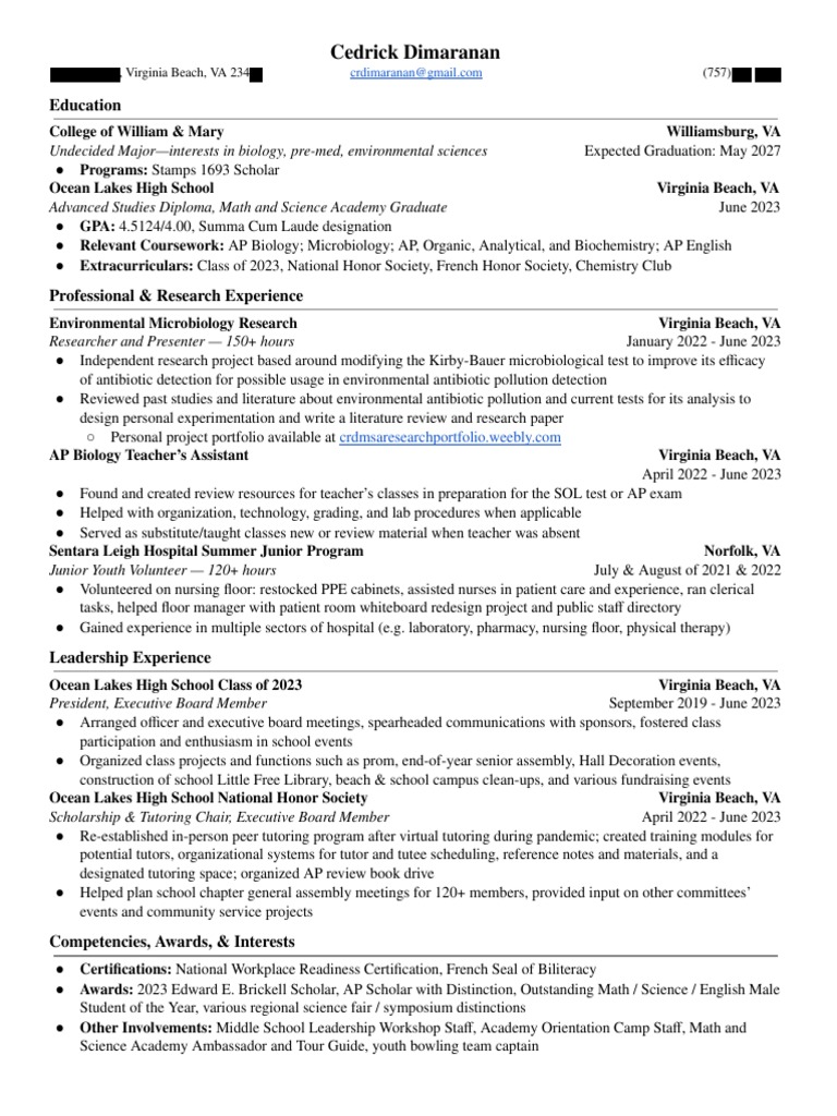 5-8 Resume Redacted | PDF