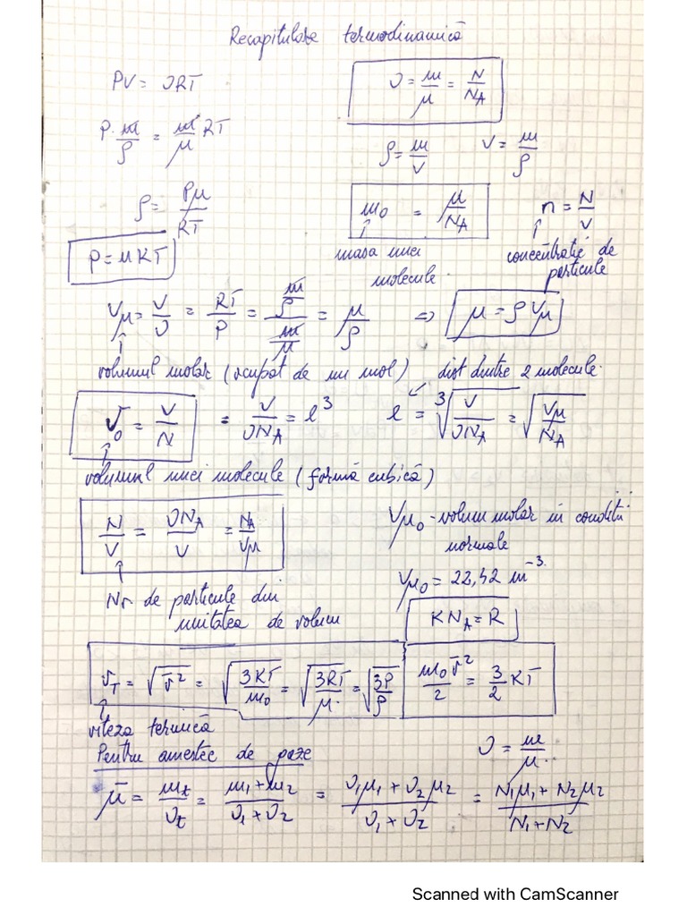 Recapitulare Termodinamica PDF | PDF