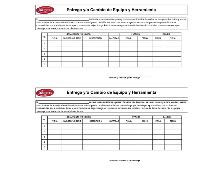 Vale Cambio Herramienta | PDF