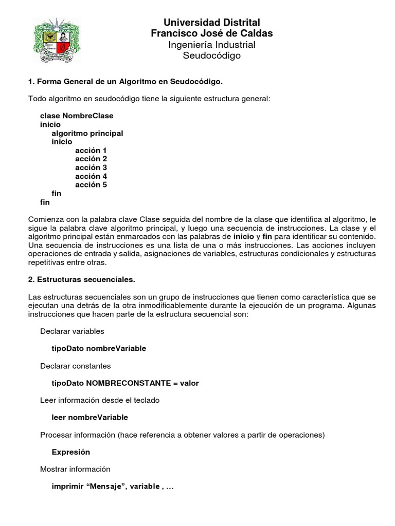 Seudo Código PDF | PDF