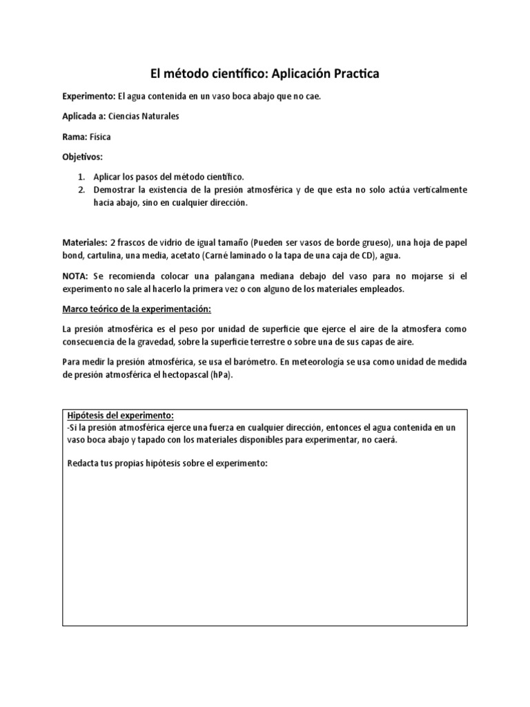 El Metodo Cientifico Experimento 1 | PDF