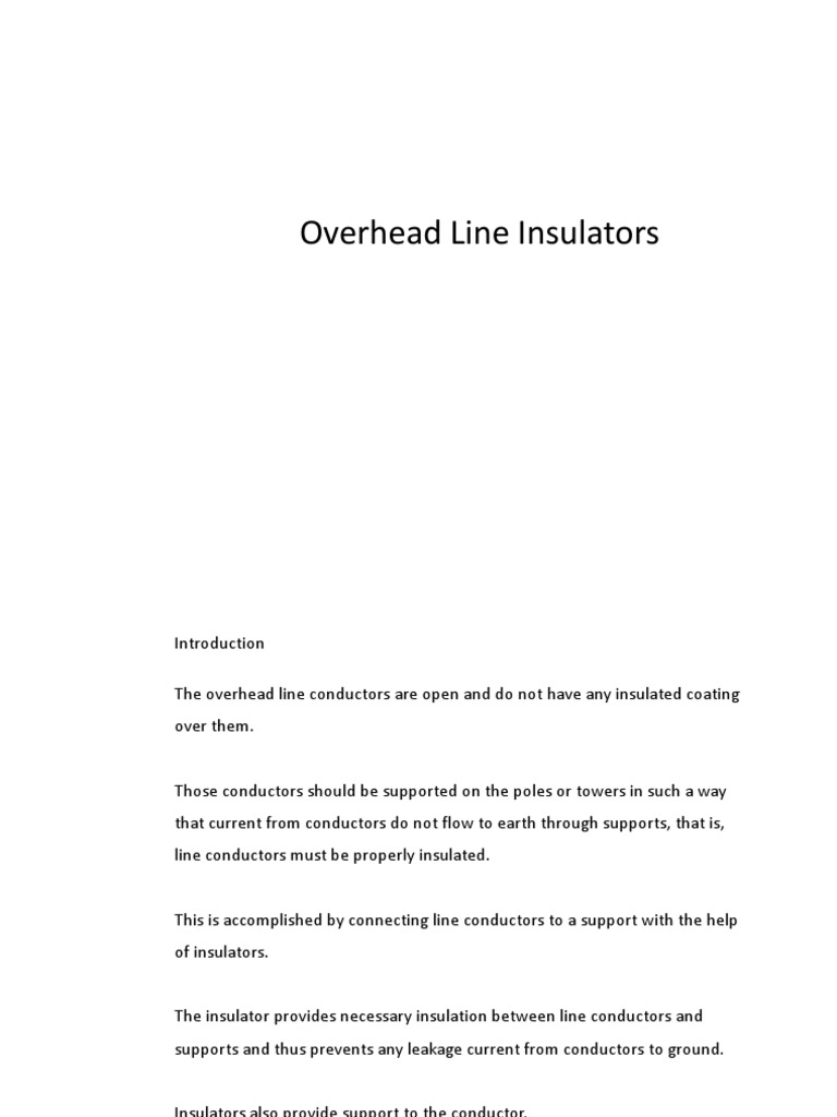 Week10 - OH Line Insulators | PDF