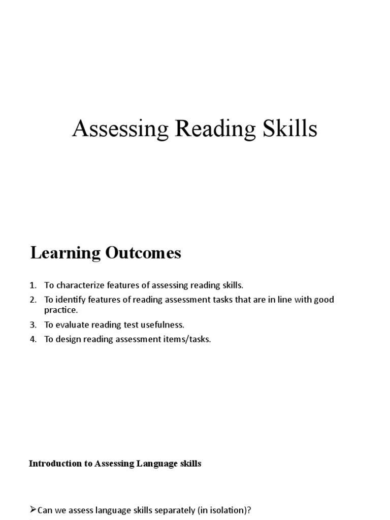 Effective Strategies for Reading Assessment | PDF
