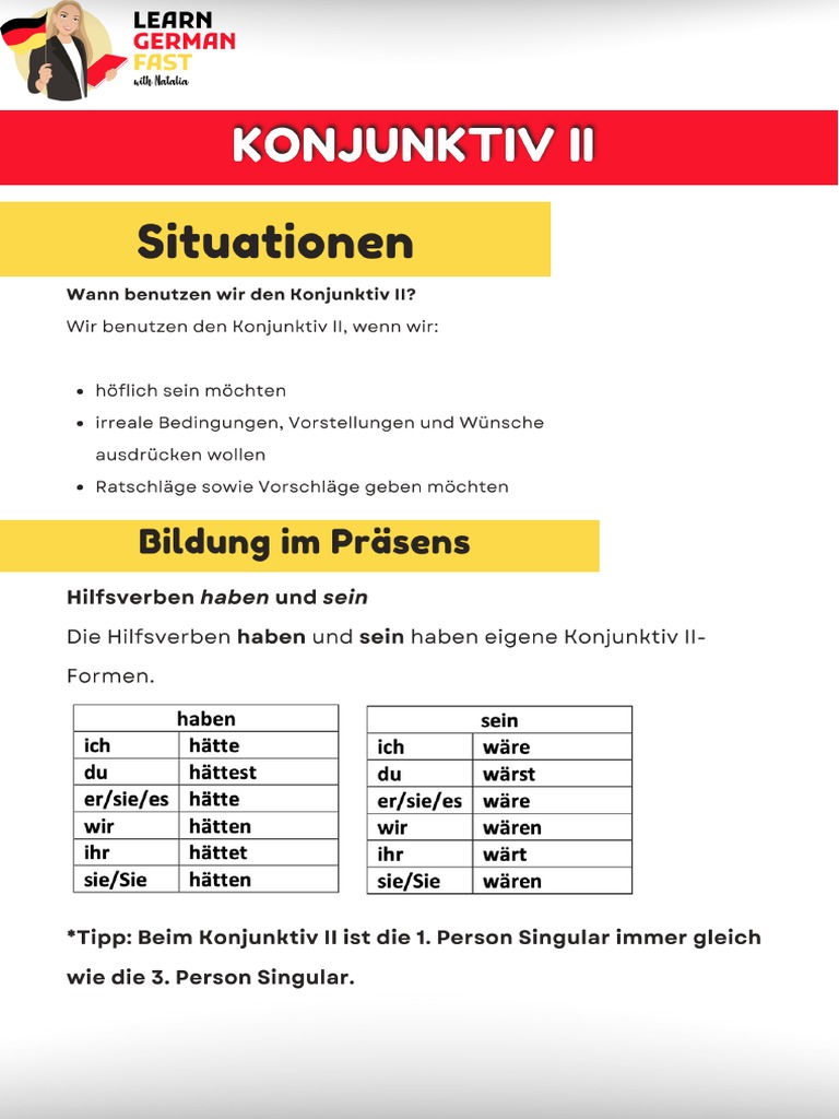 Learn German Fast - Konjunktiv II PDF | PDF