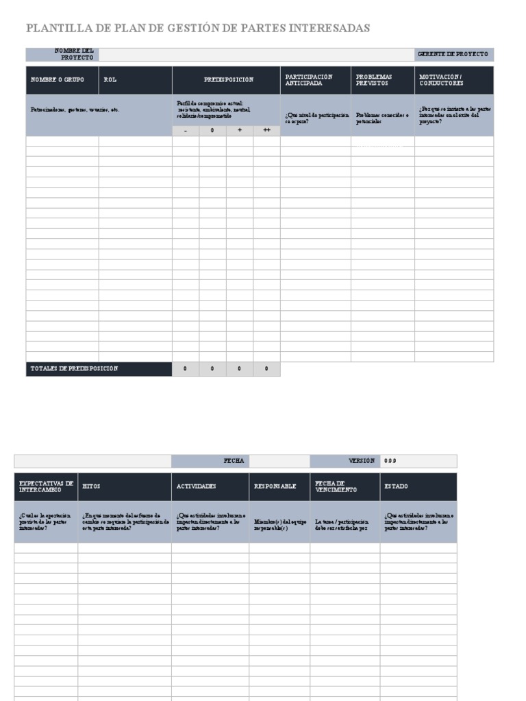 IC Stakeholder Management Plan Template 27109 - ES | PDF