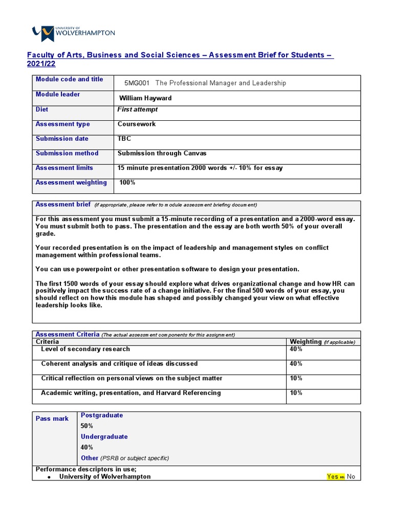 5MG001 Assessment Brief | PDF | Methodology | Theory