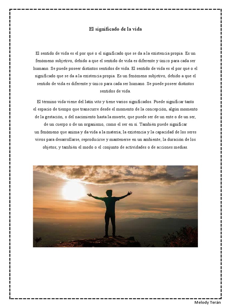 Significado de la vida y su percepción | PDF