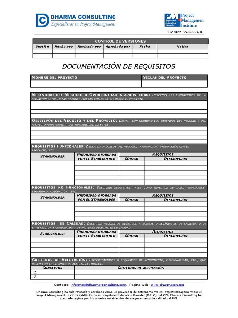 Documentacion de Requisitos - Plantilla | PDF | Informática | Business