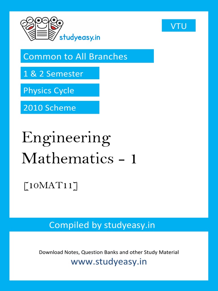 Sem1 2 Engineering Mathematics1 Unit1 2 3 4 5 6 7 8 PDF | PDF | Differential Equations | Calculus