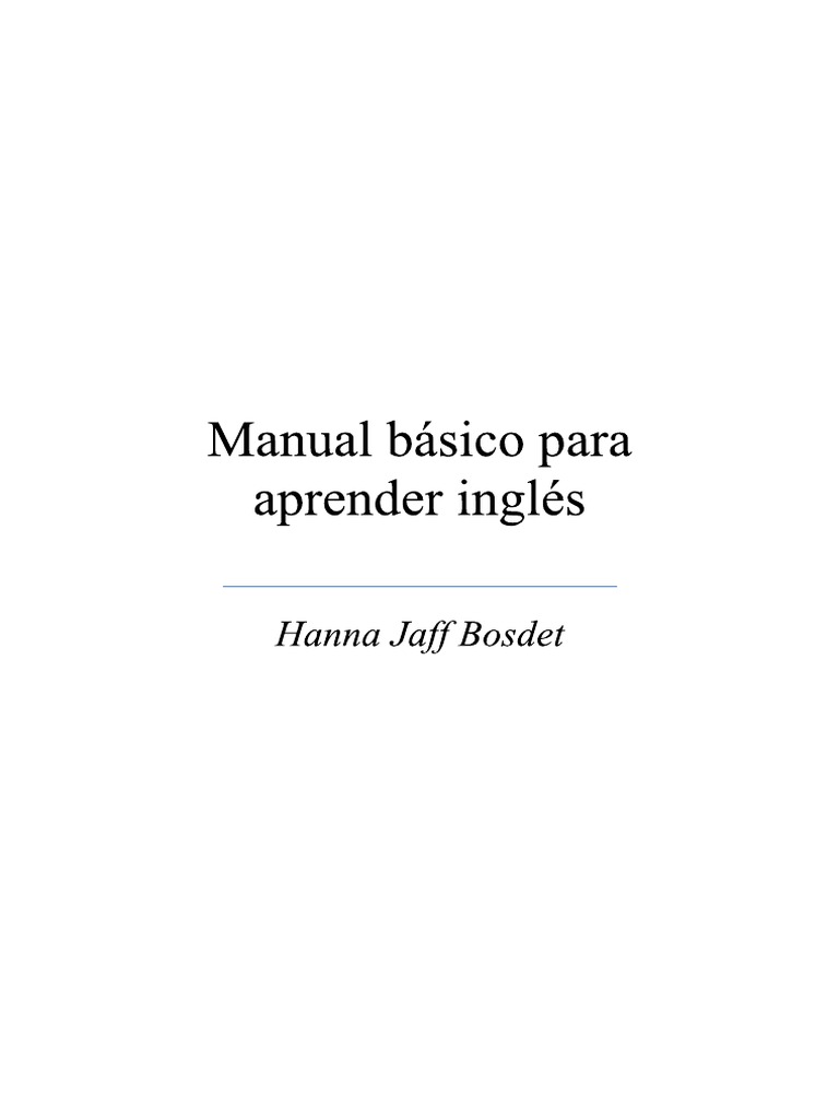 Manual Básico para Aprender Inglés PDF | PDF