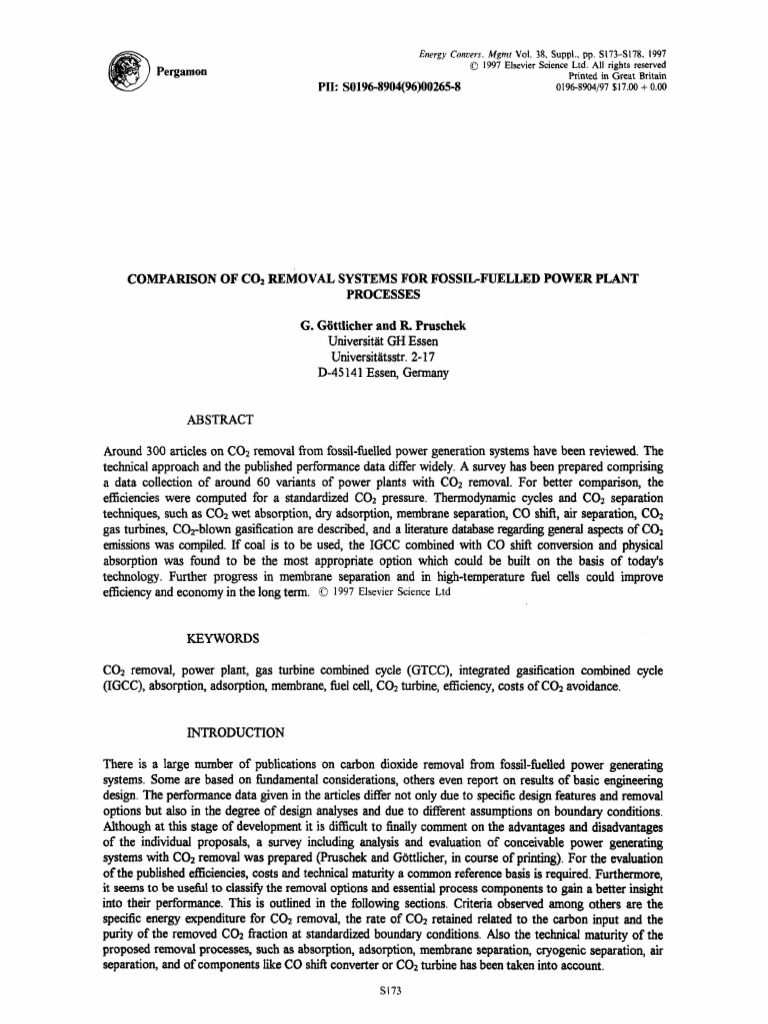 Comparison of Co2 Removal Systems | PDF | Carbon Dioxide | Fuel Cell