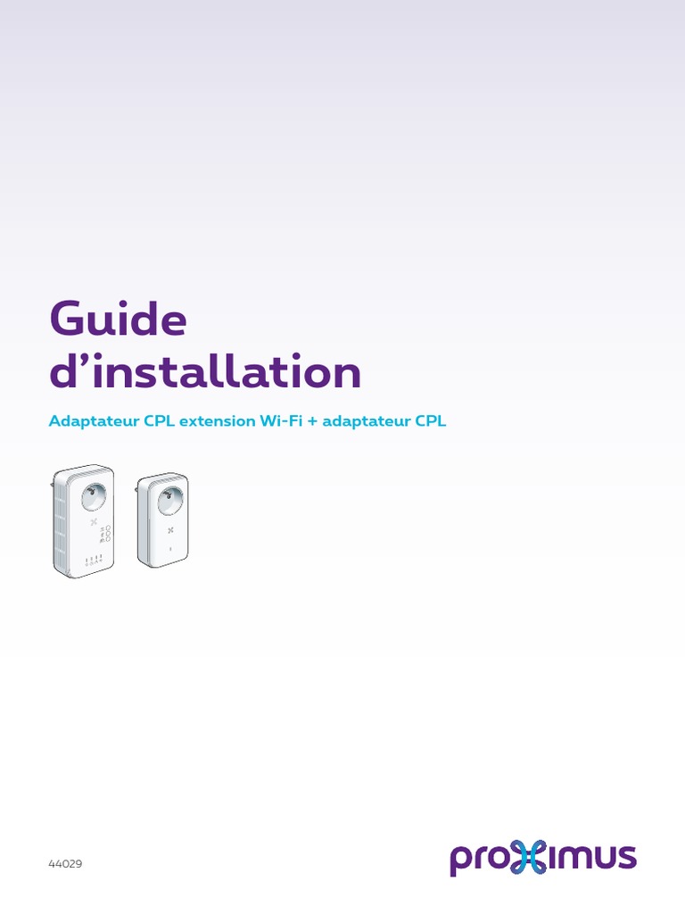 Installation Adaptateur CPL Proximus | PDF | Wi-Fi | Biens manufacturés