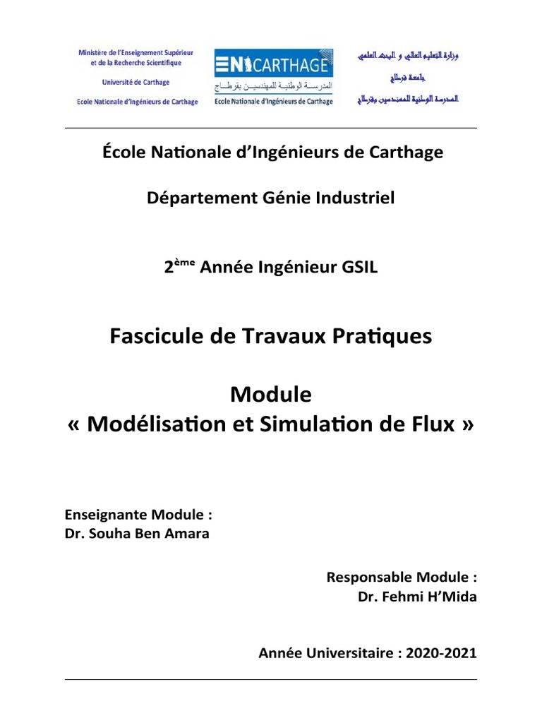 Fascicule TP Modélisation Et Simulation - AU2020-2021 | PDF | Loi de probabilité