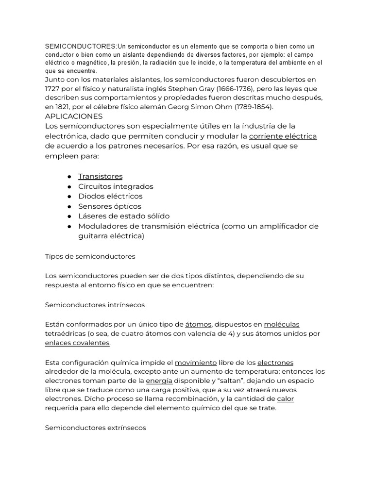 Semiconductores PDF | PDF | Semiconductores | Dopaje (semiconductor)