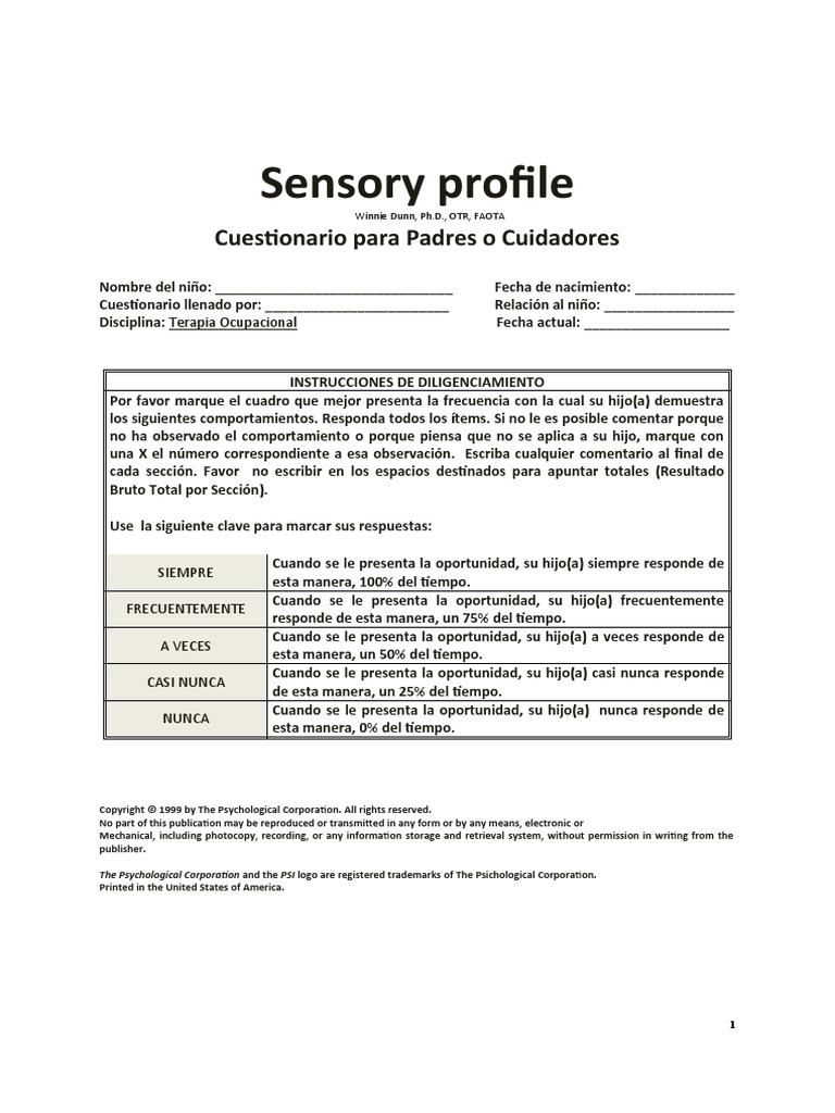 Perfil Sensorial | PDF | Las emociones