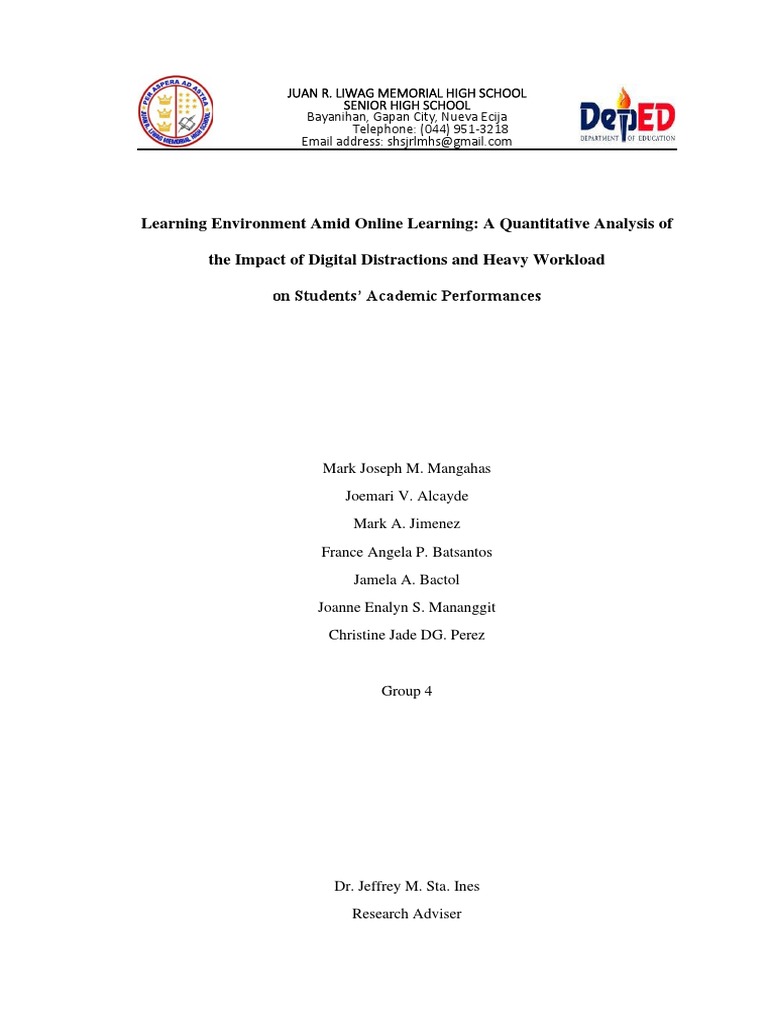 Learning Environment Amid Online Learning: A Quantitative Analysis of The Impact of Digital ...