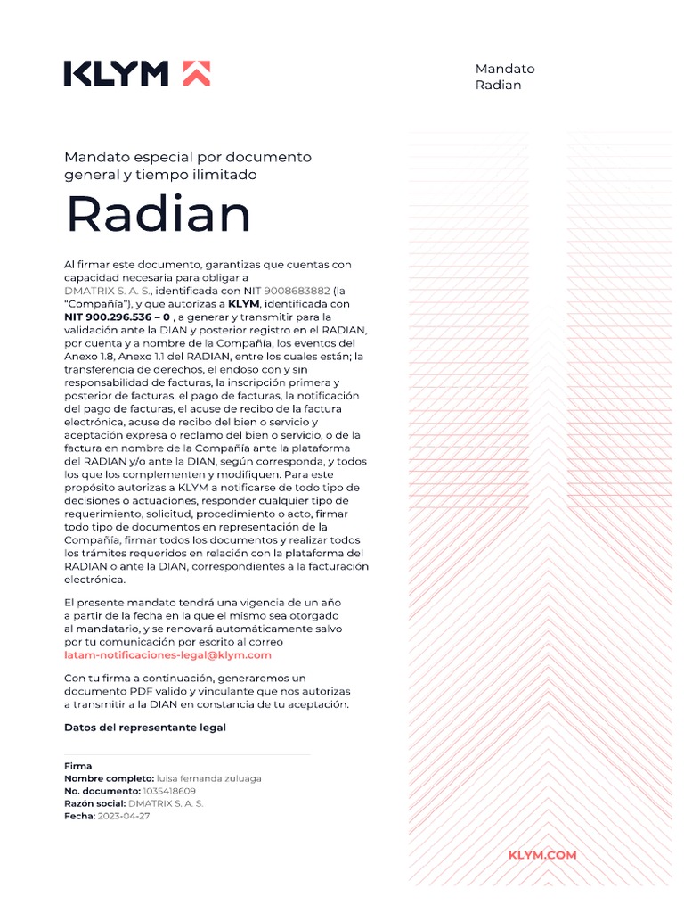 Mandato Radian | PDF