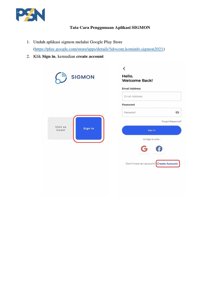 Panduan Penggunaan Aplikasi SIGMON | PDF