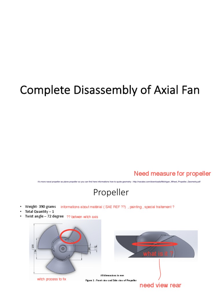 Axial Fan Disassembly Guide and Specs | PDF | Screw | Tools