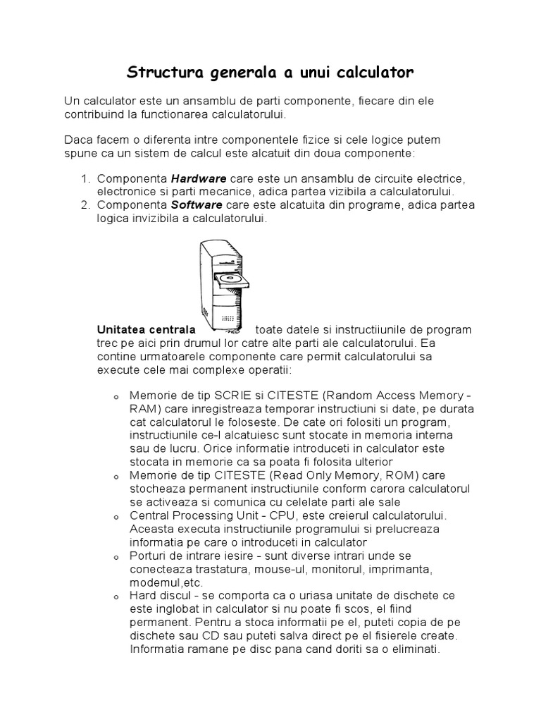 Structura Generala A Unui Calculator | PDF