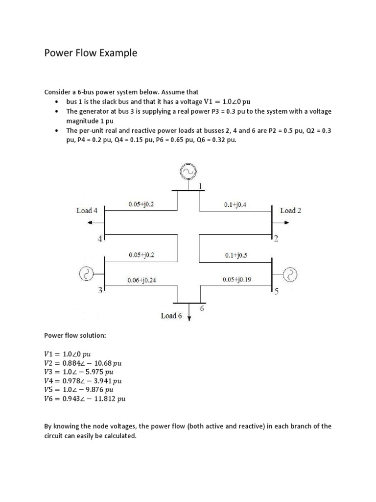 Load Flow 6-Bus System | PDF