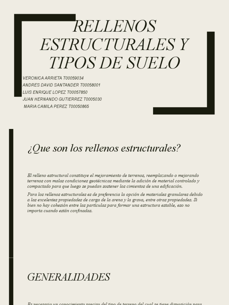 Sustentacion Rellenos Estructurales y Tipos de Suelo | PDF | Fundación (Ingeniería) | Suelo