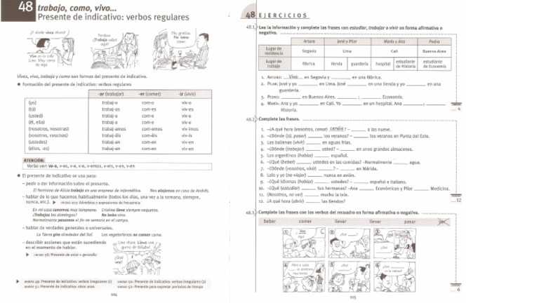 Presente De Indicativo Verbos Regulares Pdf