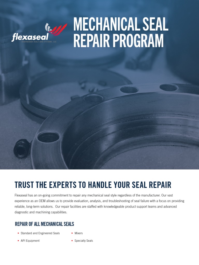 Flexaseal Mechanical Seal Repair Program | PDF | Engineering | Business ...