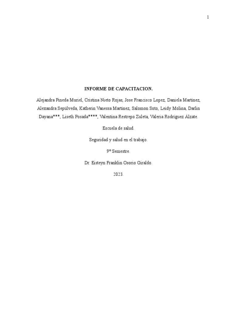 Informe de Capacitacion Extintores | PDF