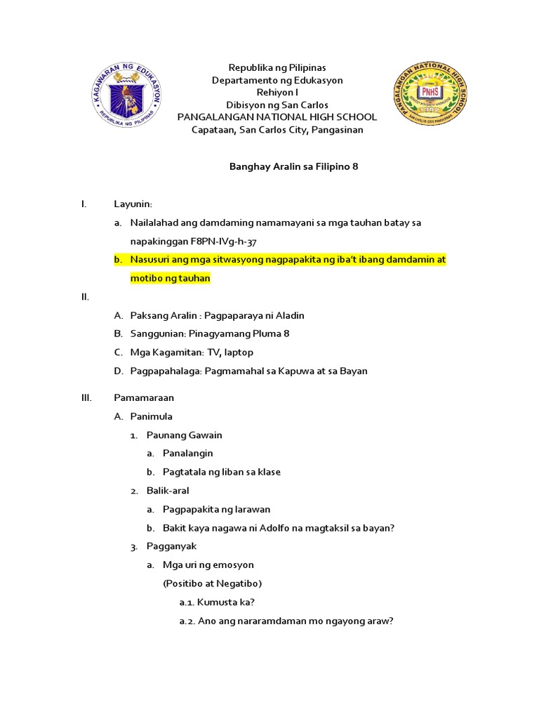 Lesson Plan Cot 2 | PDF