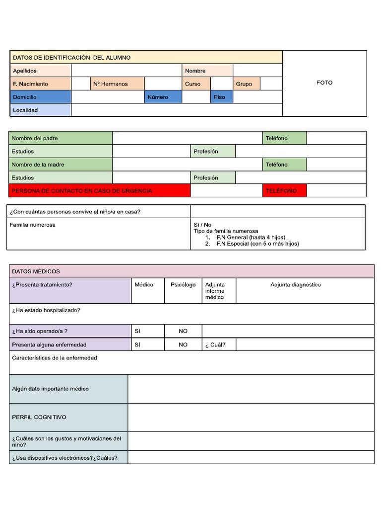 Hoja de Recogida de Datos PDF | PDF