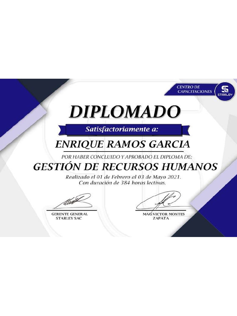 Certificado Gestion de Recursos Humanos | PDF