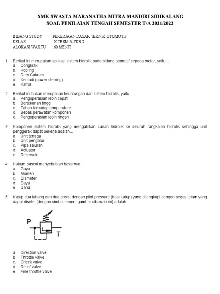 Pdto Soal, Kisi Kisi Kunci Jawaban | PDF