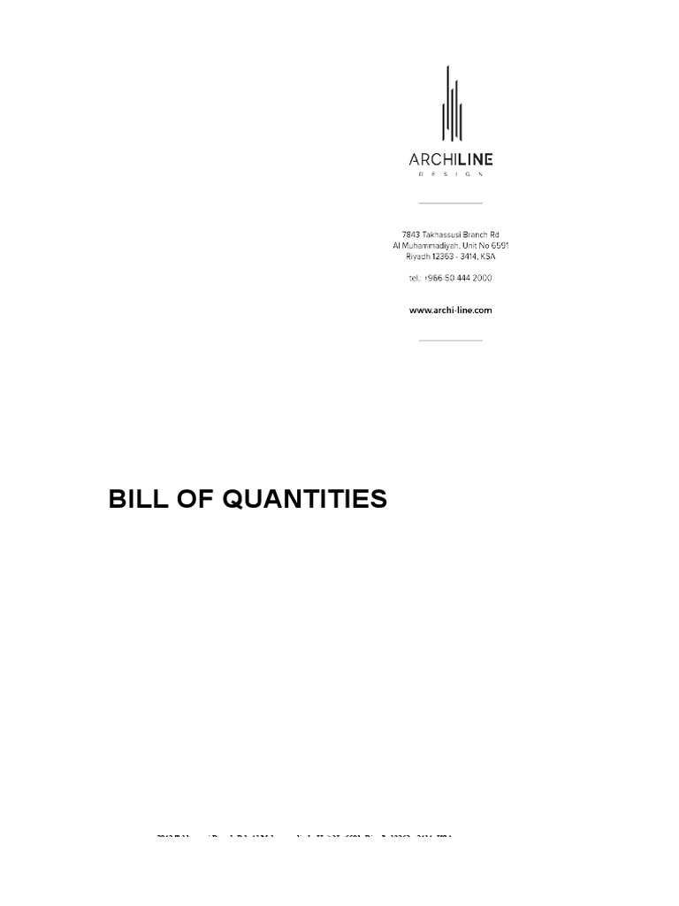 Construction Bill of Quantities in Excel | PDF | Masonry | Concrete
