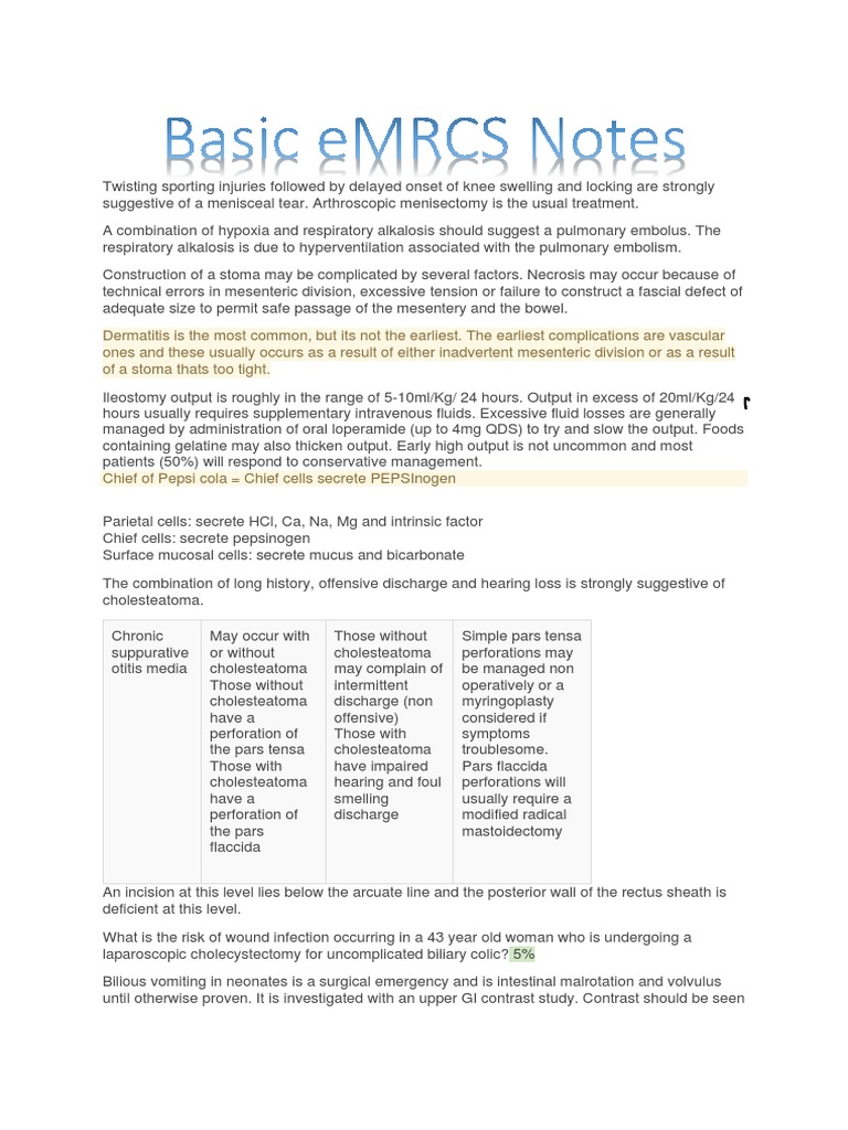 Emrcs Revision Notes 2020 Paper 1 | PDF | Causes Of Death ...