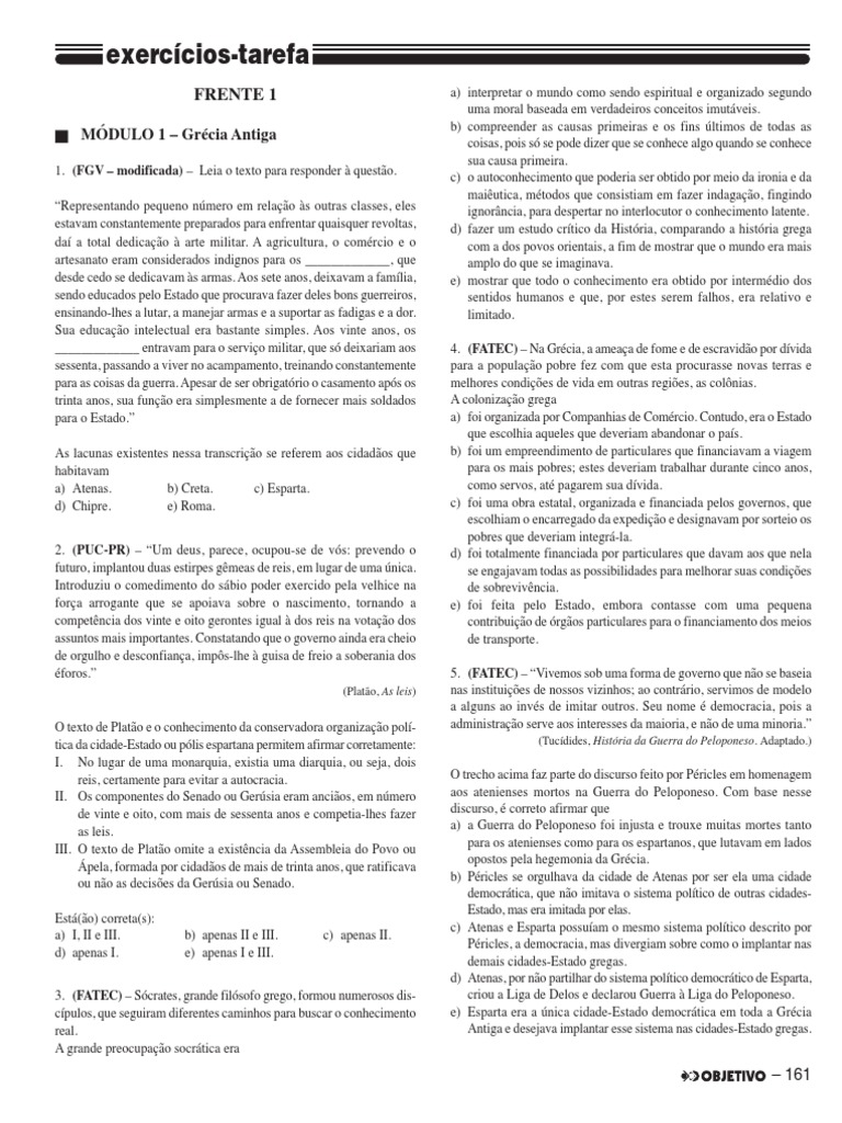 Cad C3 3ano 4opcao Tarefa Historia | PDF | Feudalismo | Roma Antiga