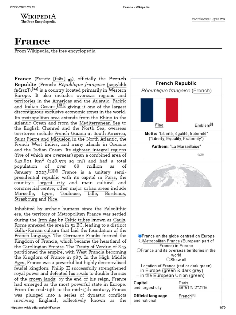 France - Wikipedia | PDF