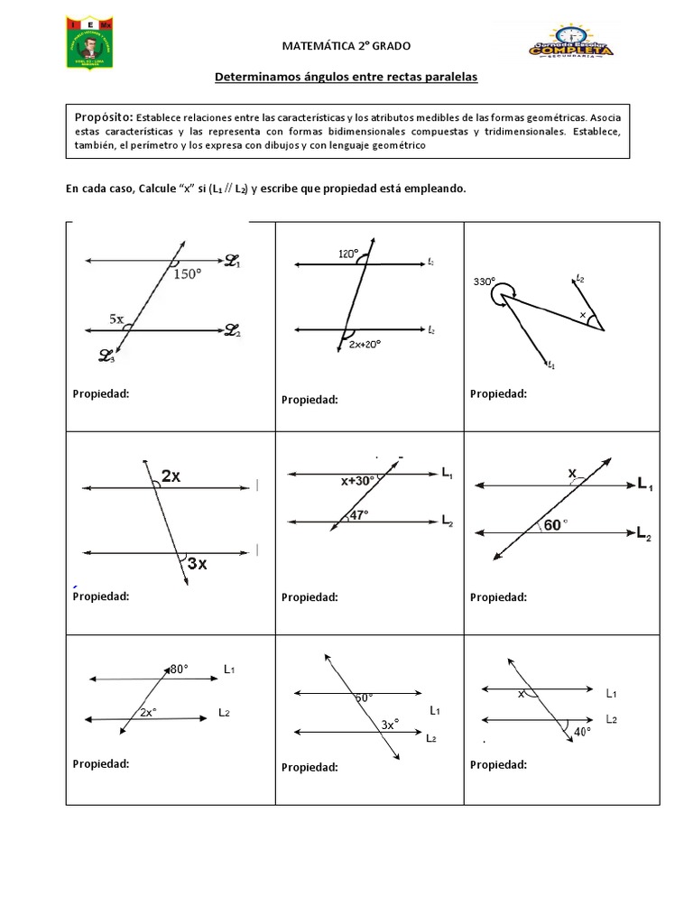 Ficha de Matemática-Rectas Paralelas PDF | PDF