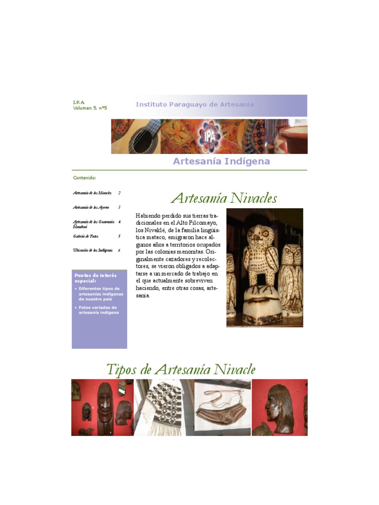 Artesanía Indígena - IPA - Volumen 5, #5 - PortalGuarani | PDF | Gente ...