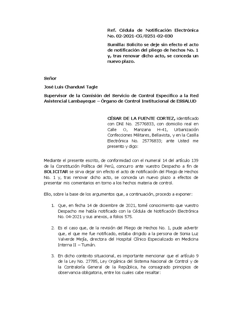 Solicito Se Deje Sin Efecto Notificacion | PDF