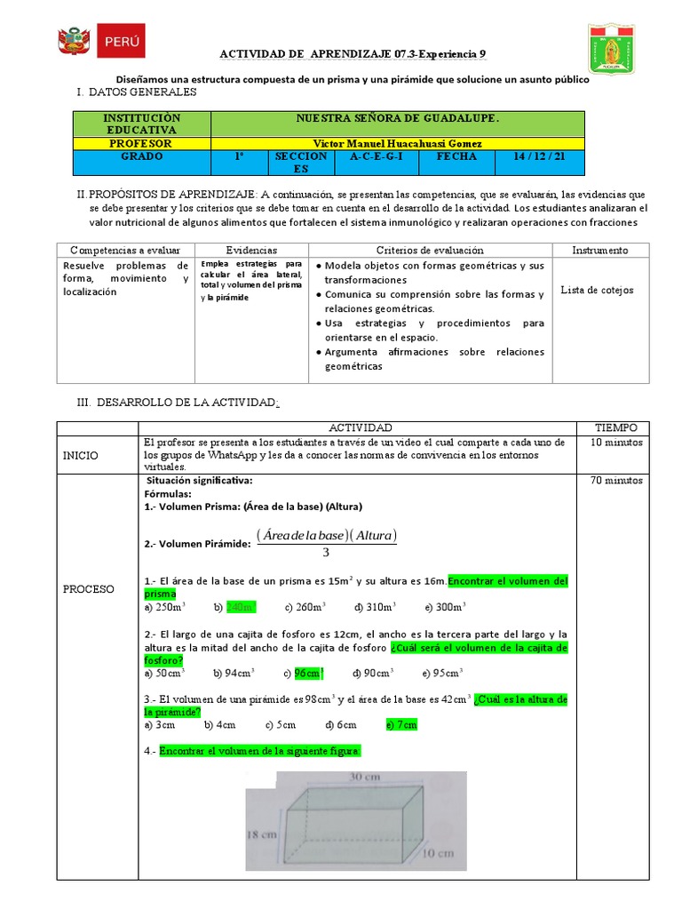 ACTIVIDAD DE APRENDIZAJE 7.3 Exp 9 | PDF