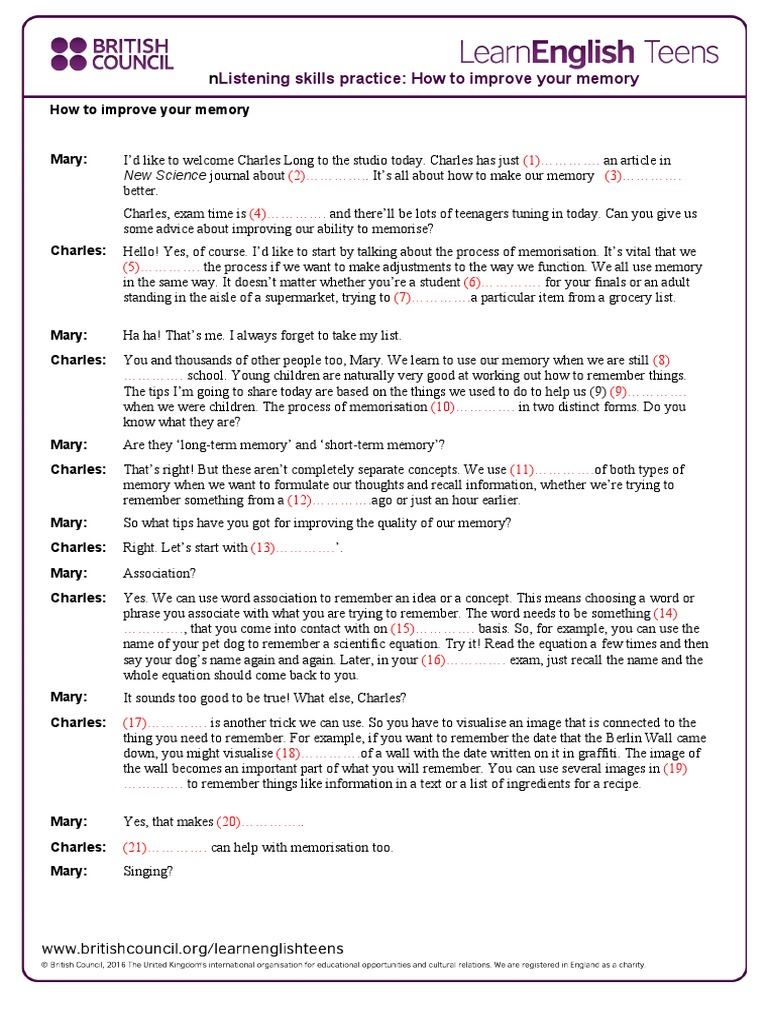 How To Improve Your Memory | PDF