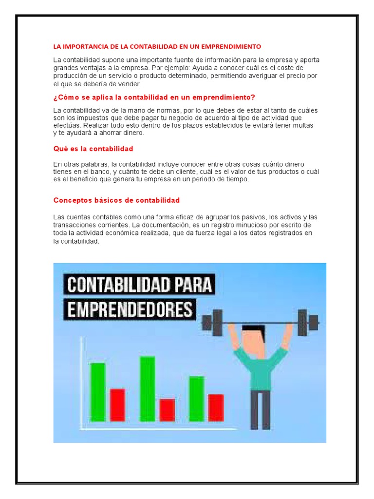 La Importancia de La Contabilidad en Un Emprendimiento | PDF
