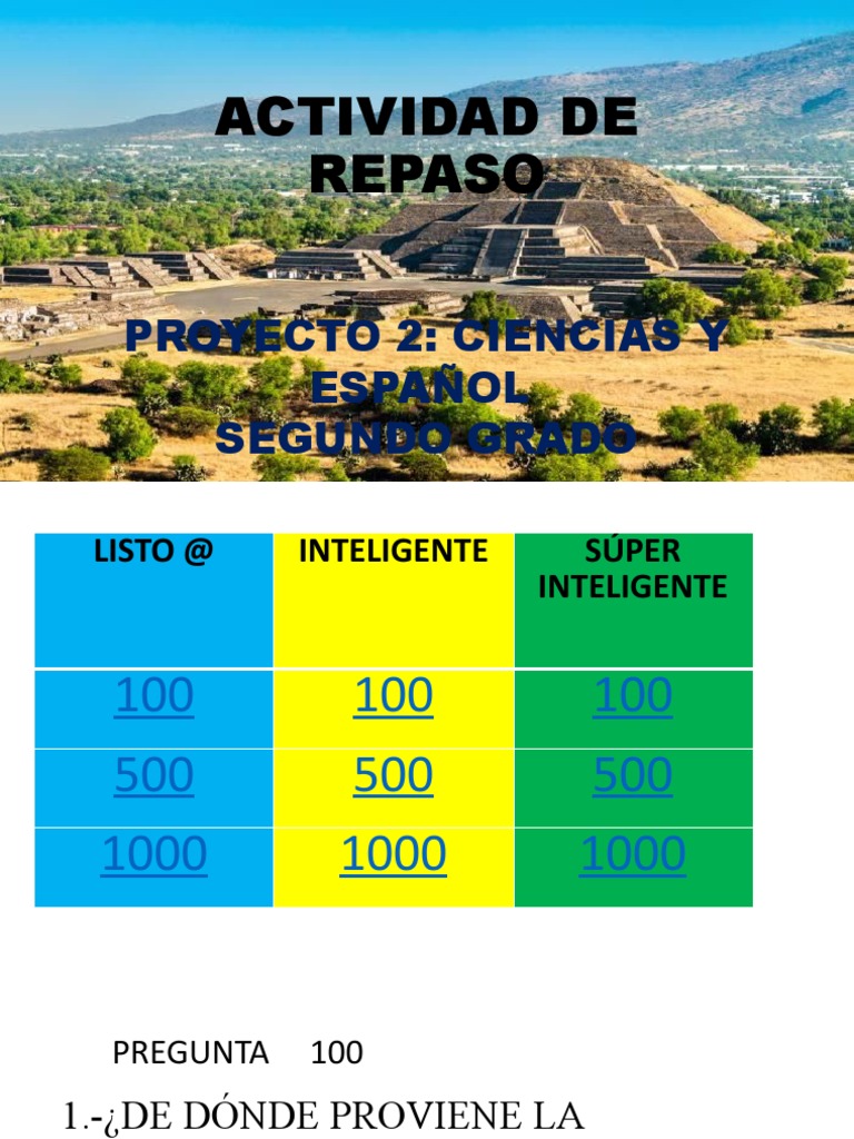 Jeopardy Español y Ciencias | PDF