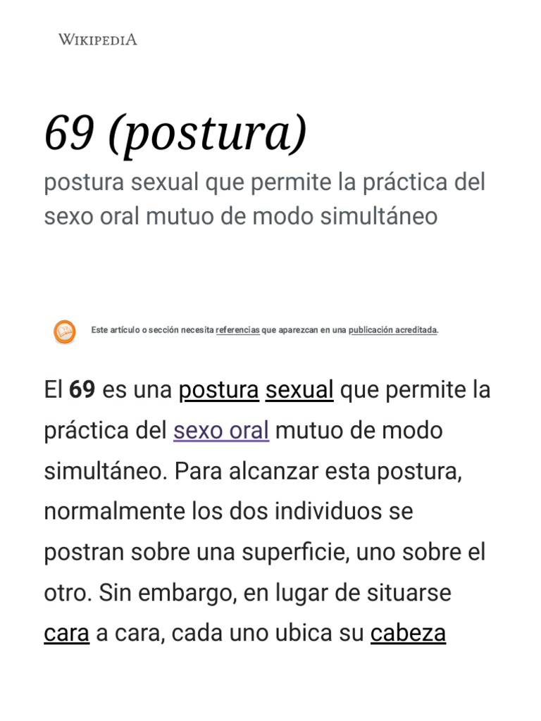 69 (Postura) - Wikipedia, La Enciclopedia Libre PDF | PDF